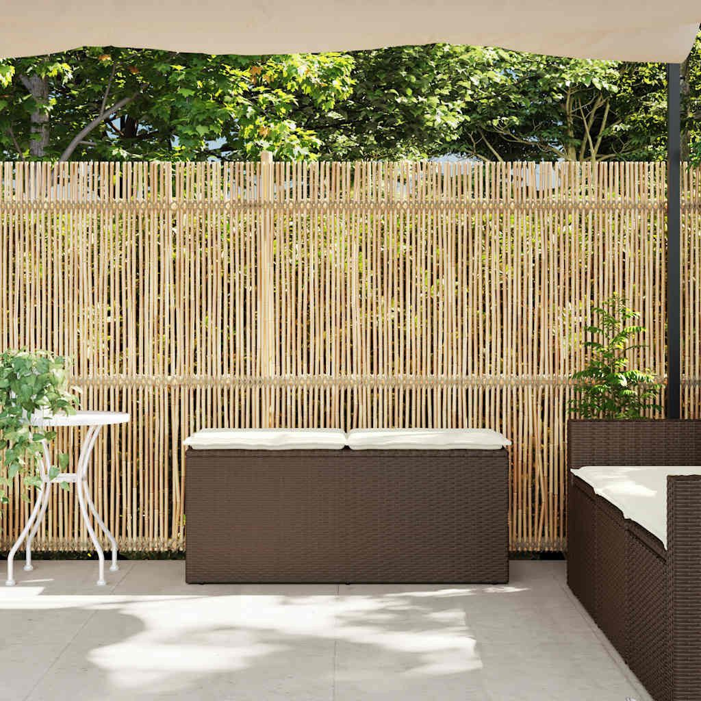 vidaXL Gartenbank Gartenbank mit Kissen Braun 110x40x44 cm Poly Rattan ...