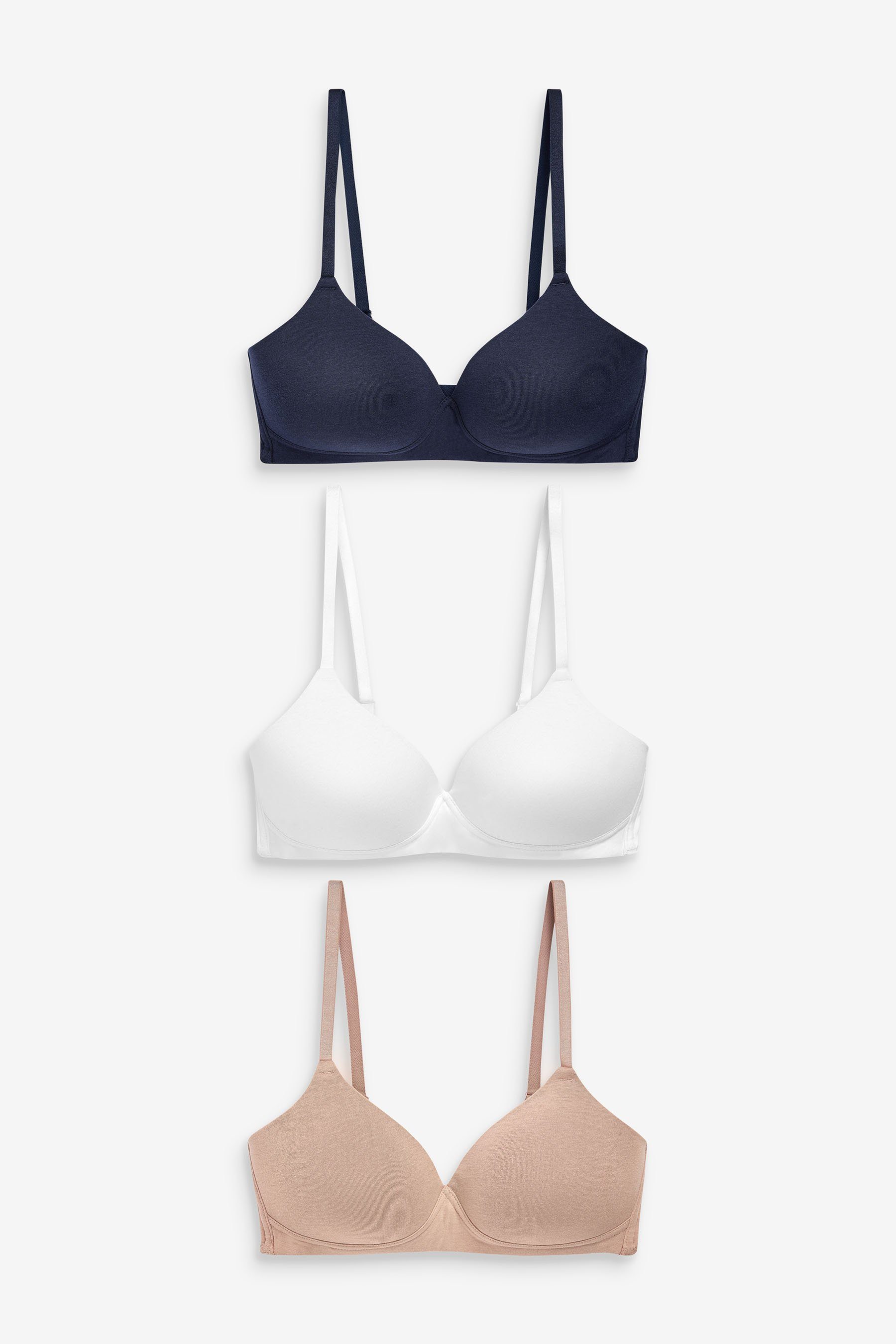 Next Set Bügelloser Bh 3 Unwattierte Bügelfreie Bhs Aus Baumwollmix