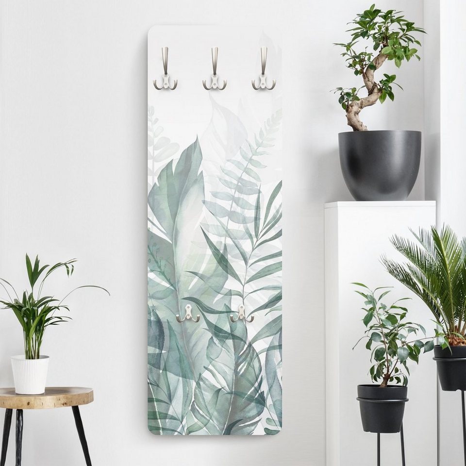 Bilderdepot24 Garderobenpaneel Grün Aquarell Botanik Tropisch Kunst