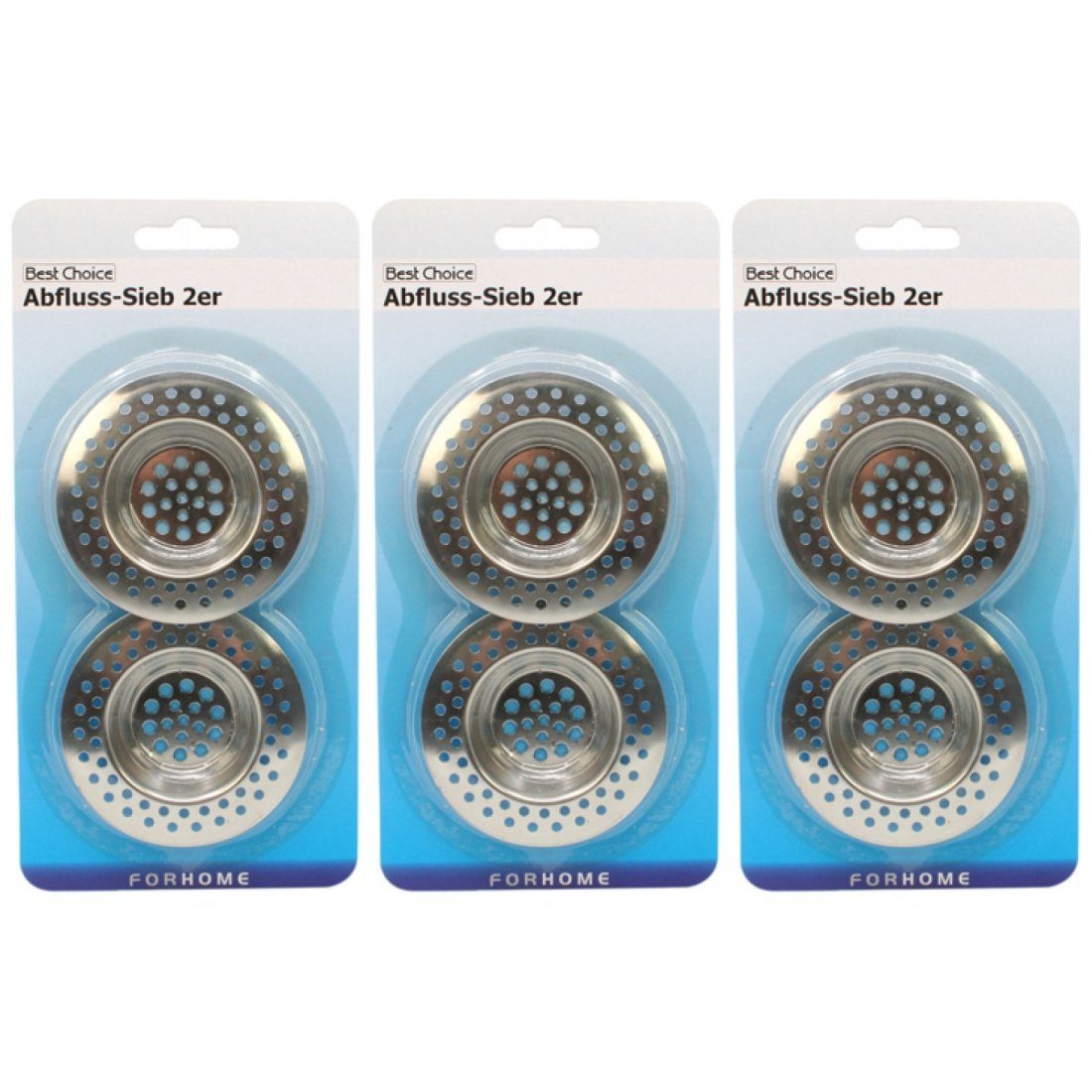 Best Choice Abflusssieb 3 X Abflußsiebe 2er Set 7cm Verchromt Auf Karte