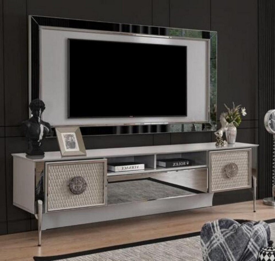 Jvmoebel Wohnwand Rtv Lowboard Tv Ständer Sideboard Grau Wohnzimmer