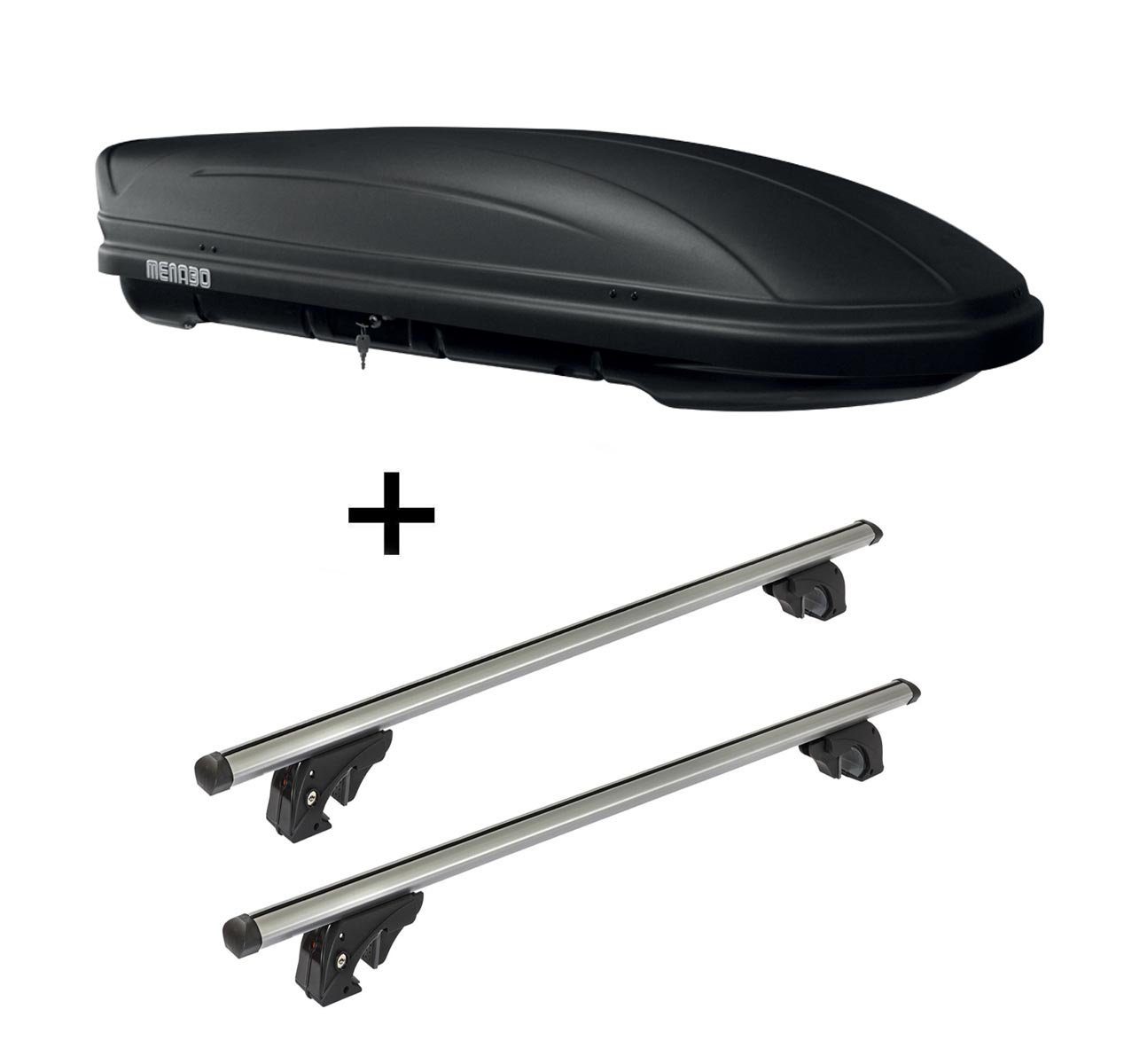 VDP Dachbox Dachbox MAA400L matt+Dachträger VDPLION1, (Für Ihren Hyundai ix35 (5 Türer) 10-15 ...