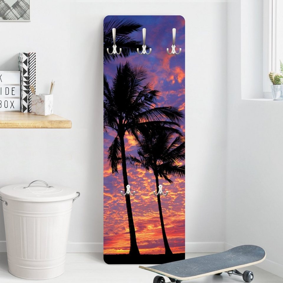 Bilderdepot24 Garderobenpaneel Rot Strand Meer Natur Palms Design