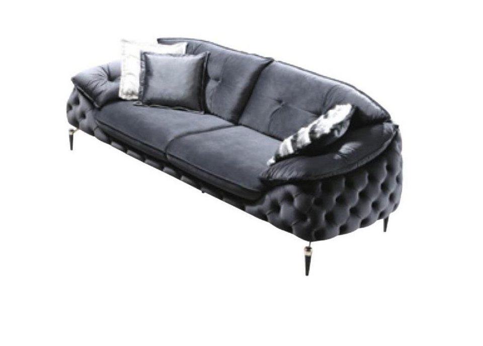 Jvmoebel Sofa Chesterfield Dreisitzer Couch Polster Sofas Textil Leder