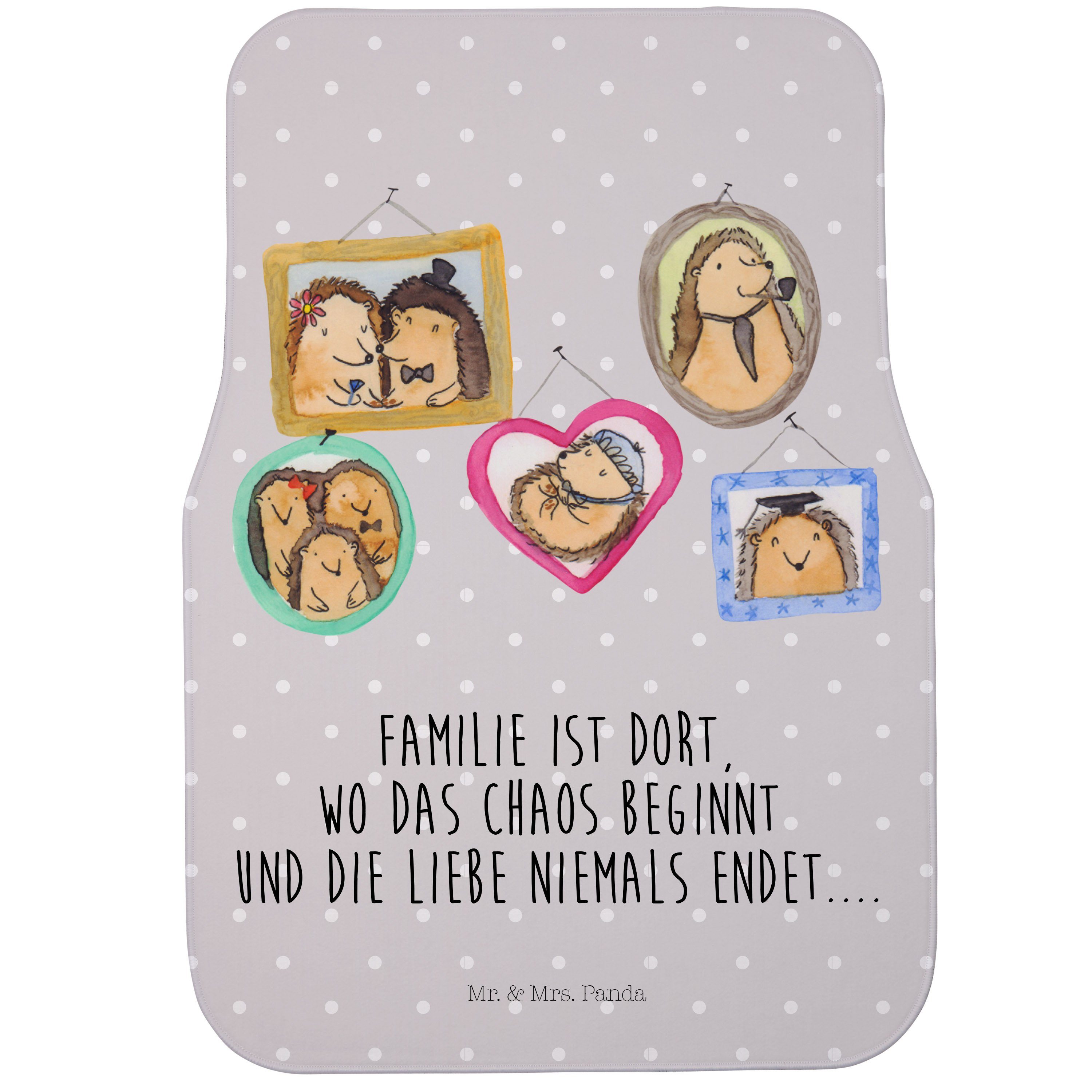 Fußmatte Igel Familie Grau Pastell Geschenk Oma Schwester Motiv