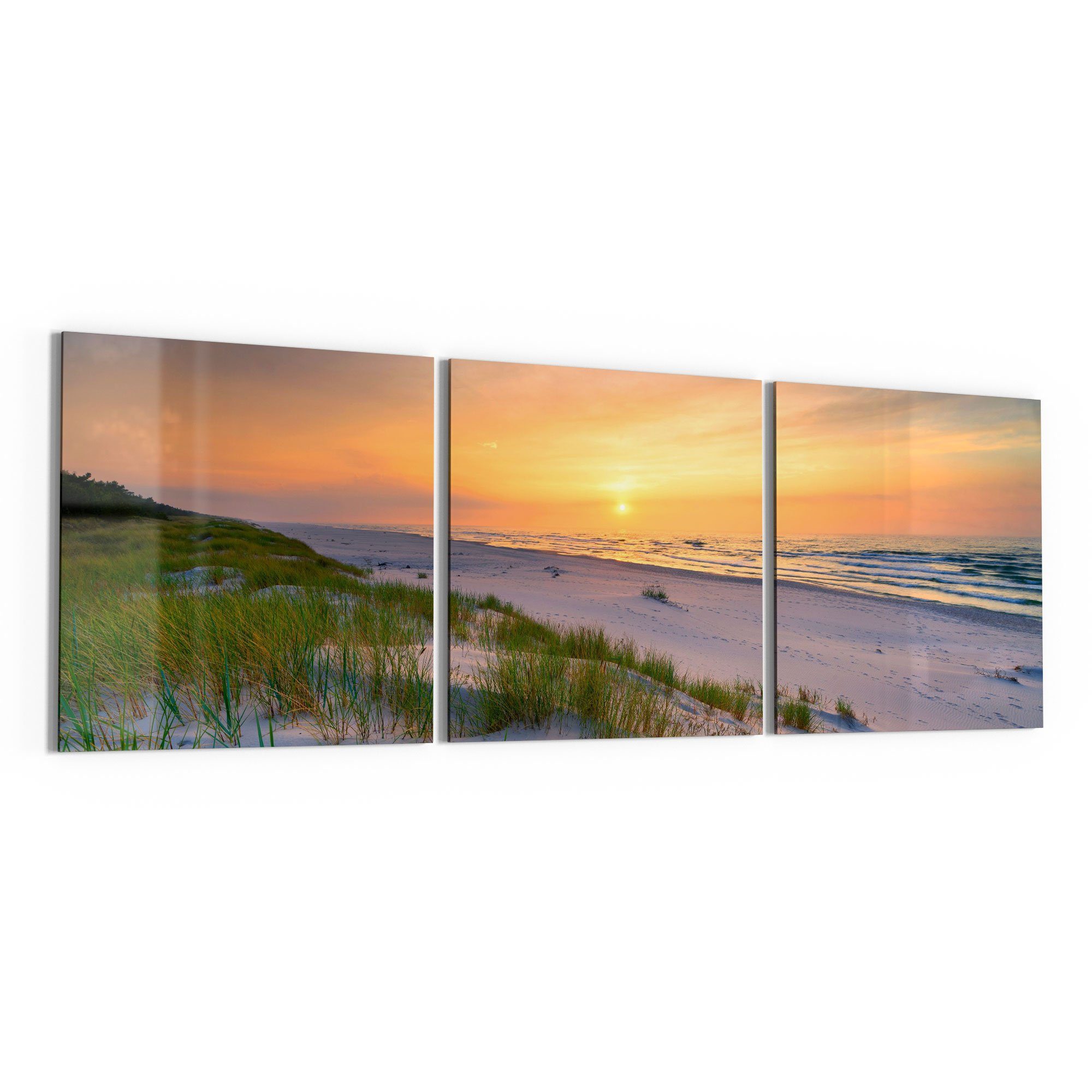 DEQORI Glasbild 'Sonne sinkt über Ostsee', 'Sonne sinkt über Ostsee', Glas Wandbild Bild ...