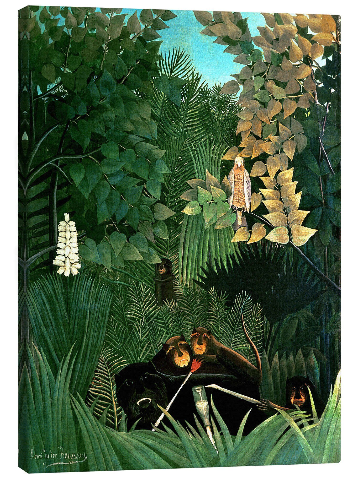 Posterlounge Leinwandbild Henri Rousseau Die Spaßvögel Wohnzimmer