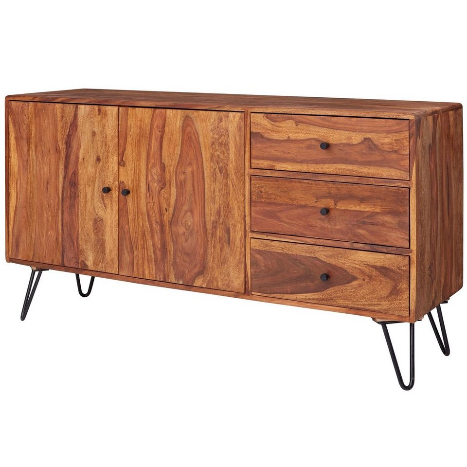 Wohnling Sideboard Wl5629 Sideboard Sheesham Massivholz 140x75x40