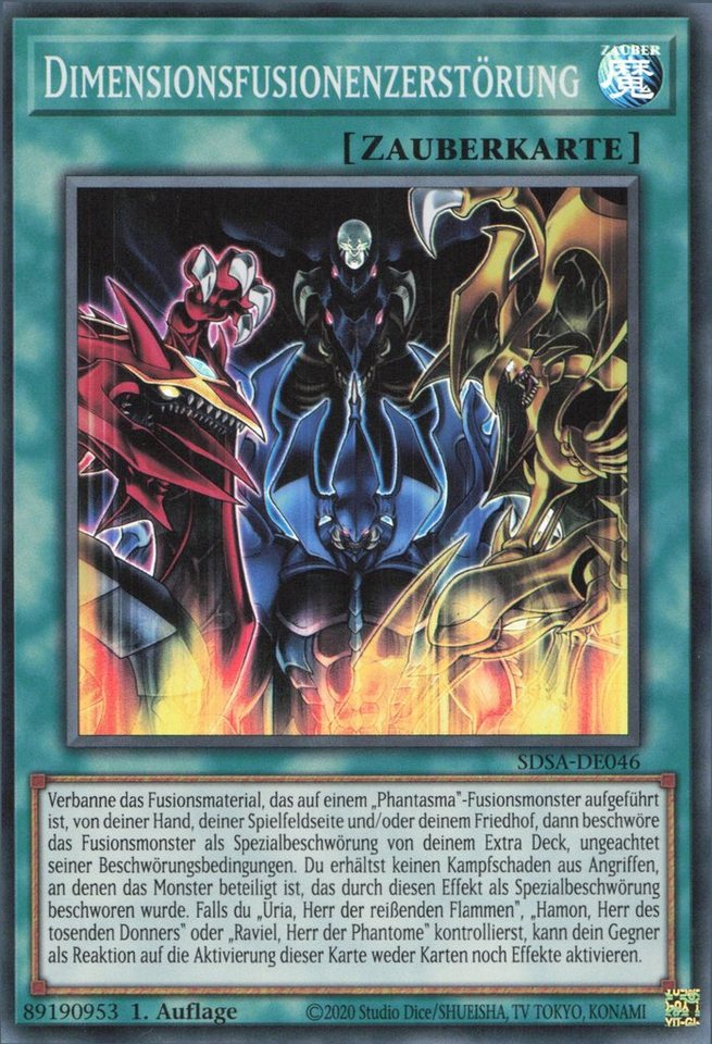 Recollectibles Sammelkarte Yugioh Karte Dimensionsfusionenzerstörung