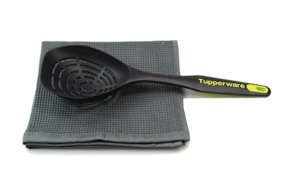 Tupperware Back Set Griffbereit Schaumlöffel Tief Schwarz Gelb Glastuch