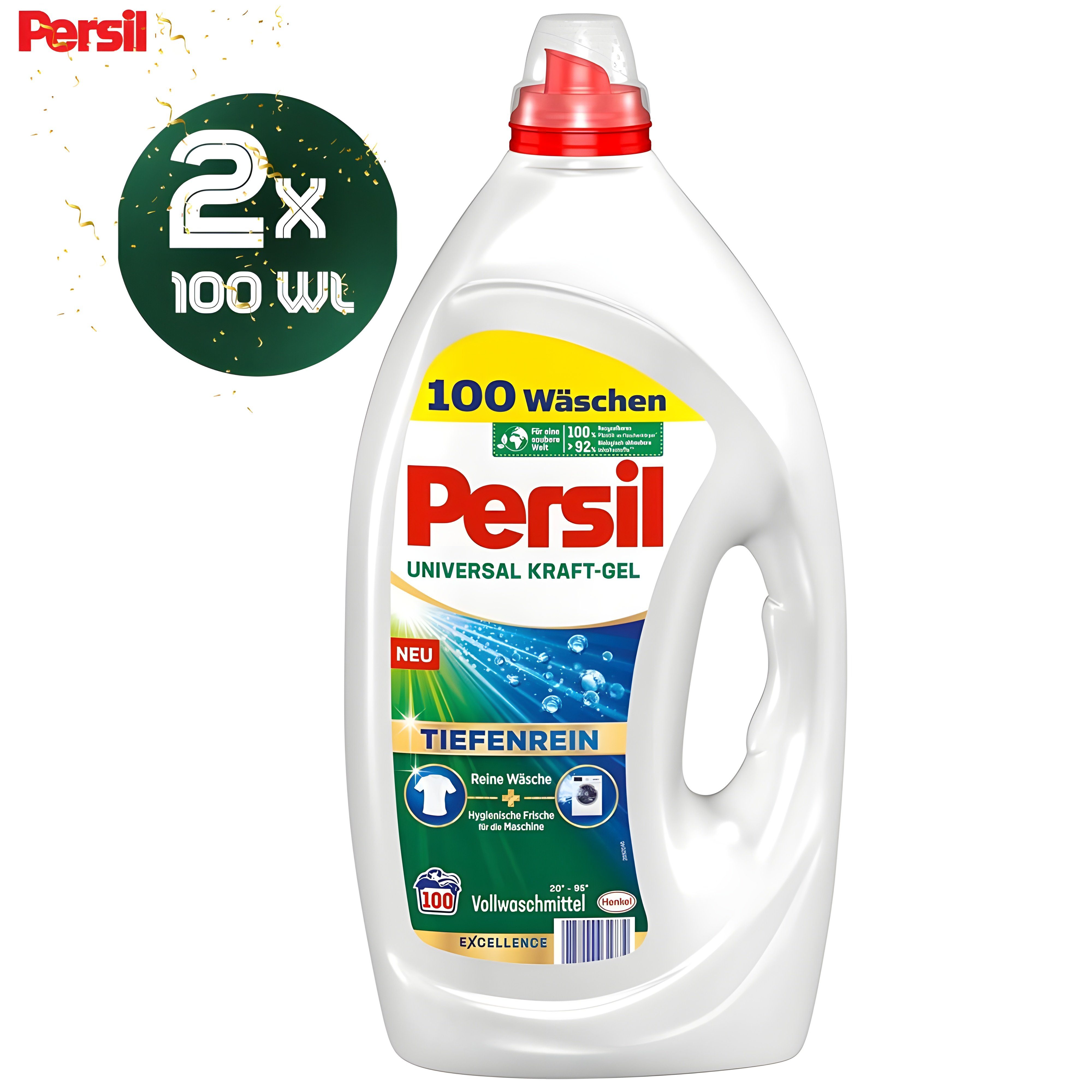 ᐅ Persil Universal Kraft-Gel 2 x 5 L/100 WL Vollwaschmittel (Tiefenrein ...