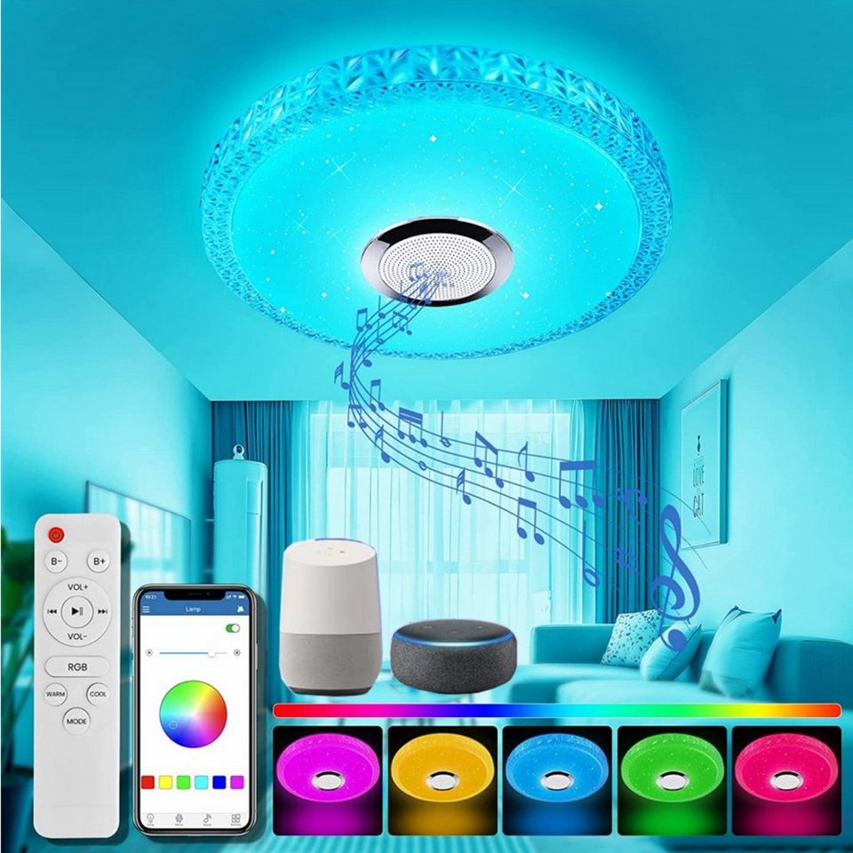 Ecsee Deckenleuchte Led Fest Integriert Farbwechsler φ40cm