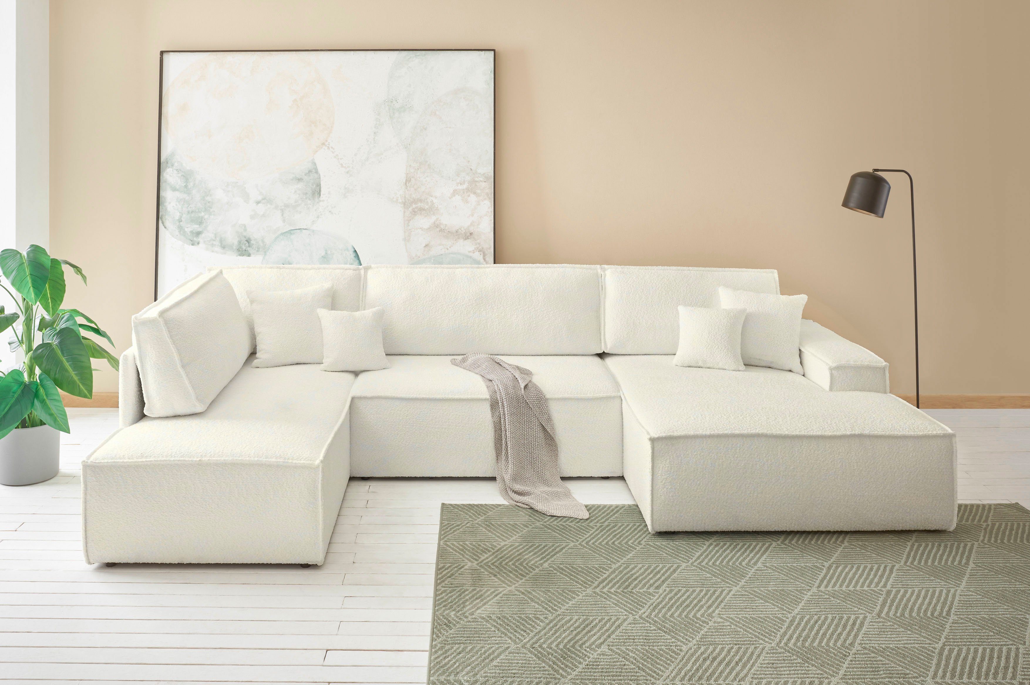 Andas Wohnlandschaft Finnley U Form Xxl 329 Cm Schlafsofa