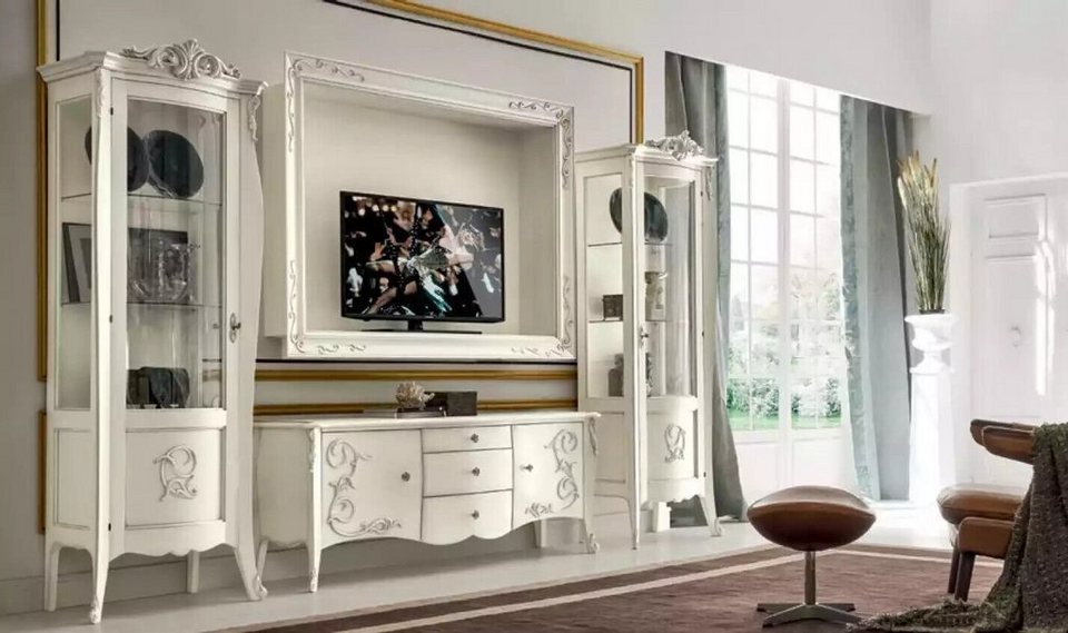 Jvmoebel Wohnzimmer Set Klassische Wohnzimmer Set Wohnwand Lowboard