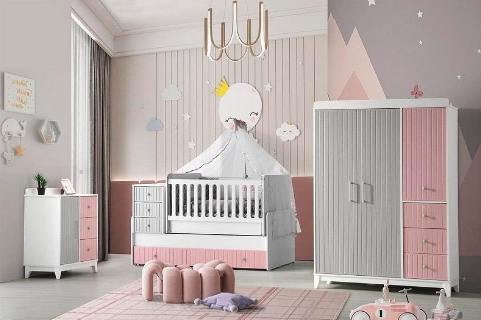 Jvmoebel Schlafzimmer Set Luxuriös Kinderzimmer Set 3tlg Stilvoll