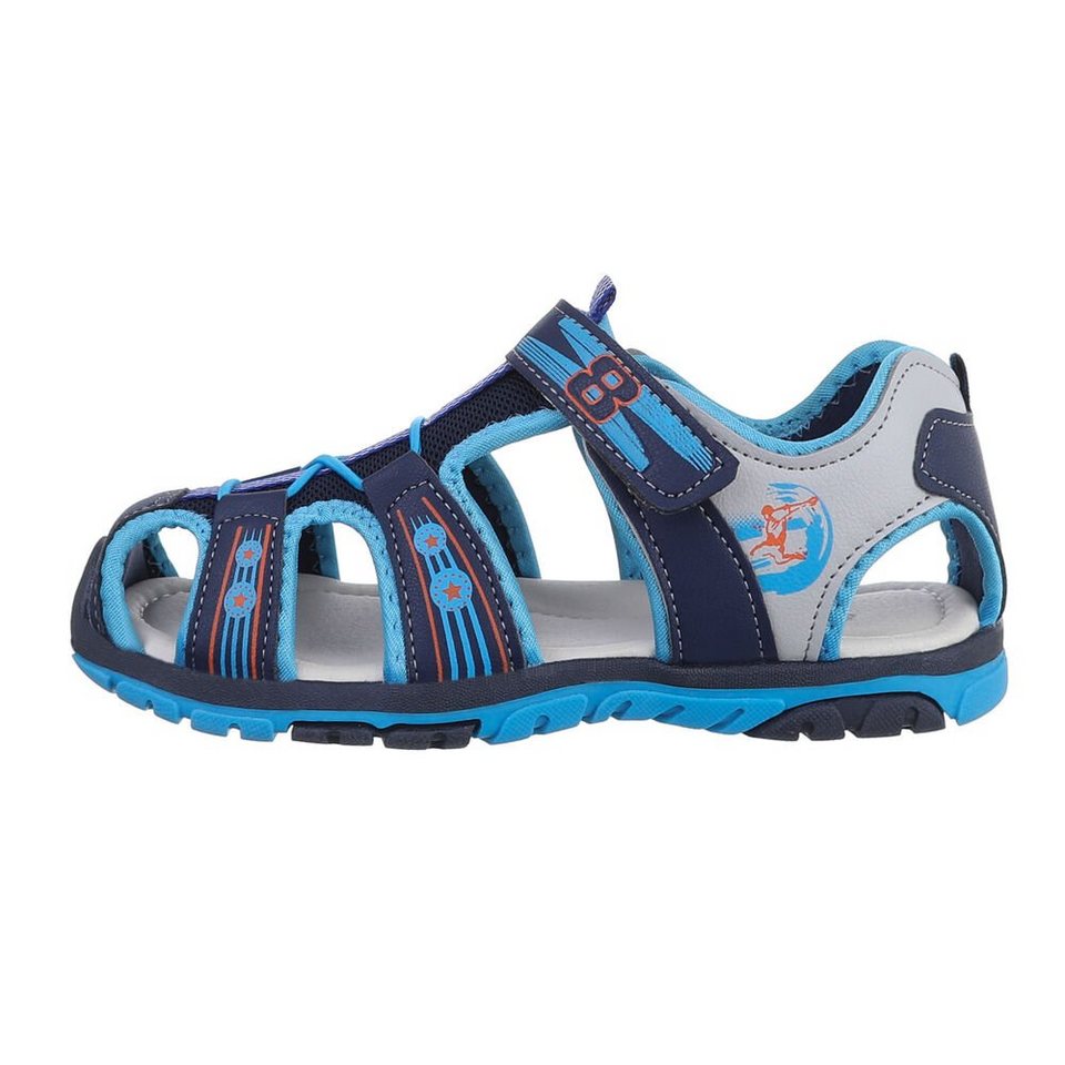 Ital Design Damen Freizeit Sandale Flach Sandalen In Blau