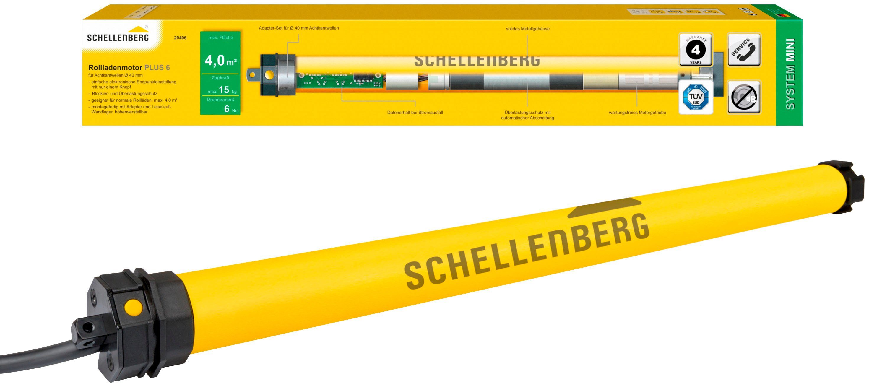 SCHELLENBERG Rollladenmotor Rohrmotor PLUS Mini, 6 Nm, einfache Bedienung mit Rollladenschalter ...