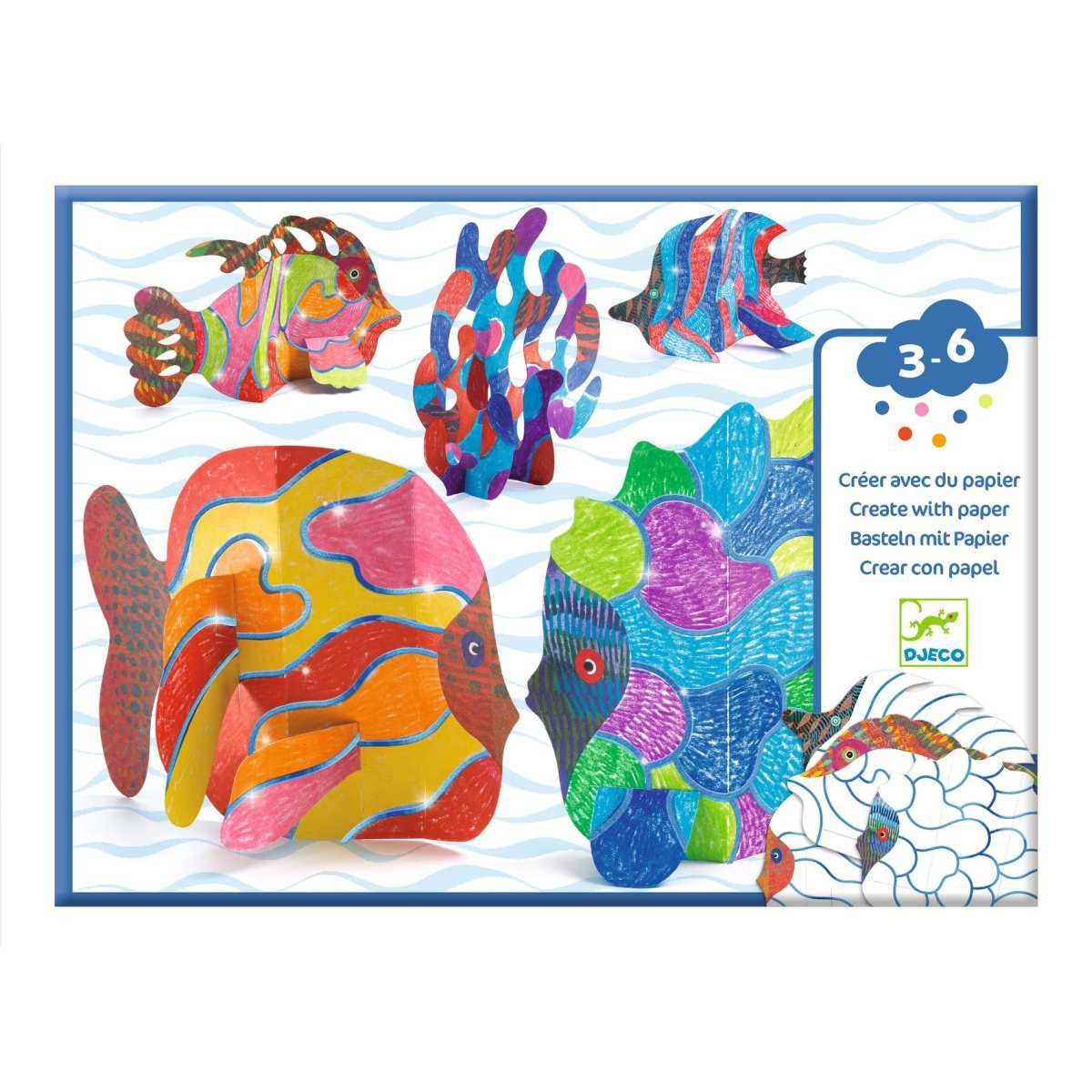 Djeco Bastelnaturmaterial Djeco Basteln Unter Wasser Bastelset 3 6 Jahre