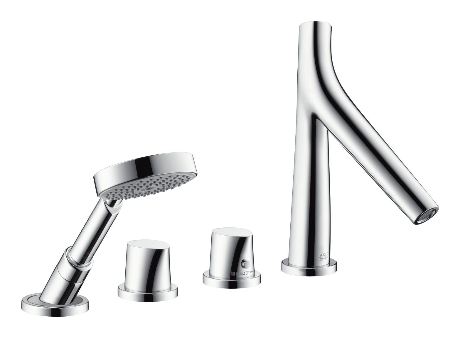 Hansgrohe Badarmatur Axor Starck Organic 4 Loch Fliesenrandarmatur Mit