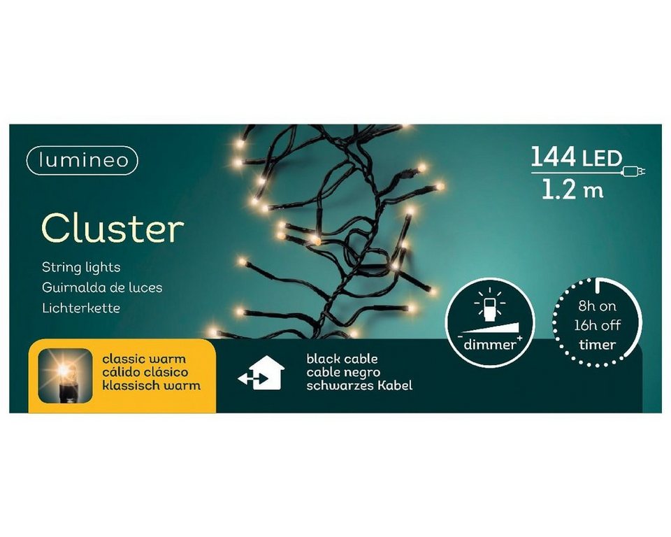 Lumineo Led Lichterkette Lumino Lichterkette Cluster 144 Leds 12 M
