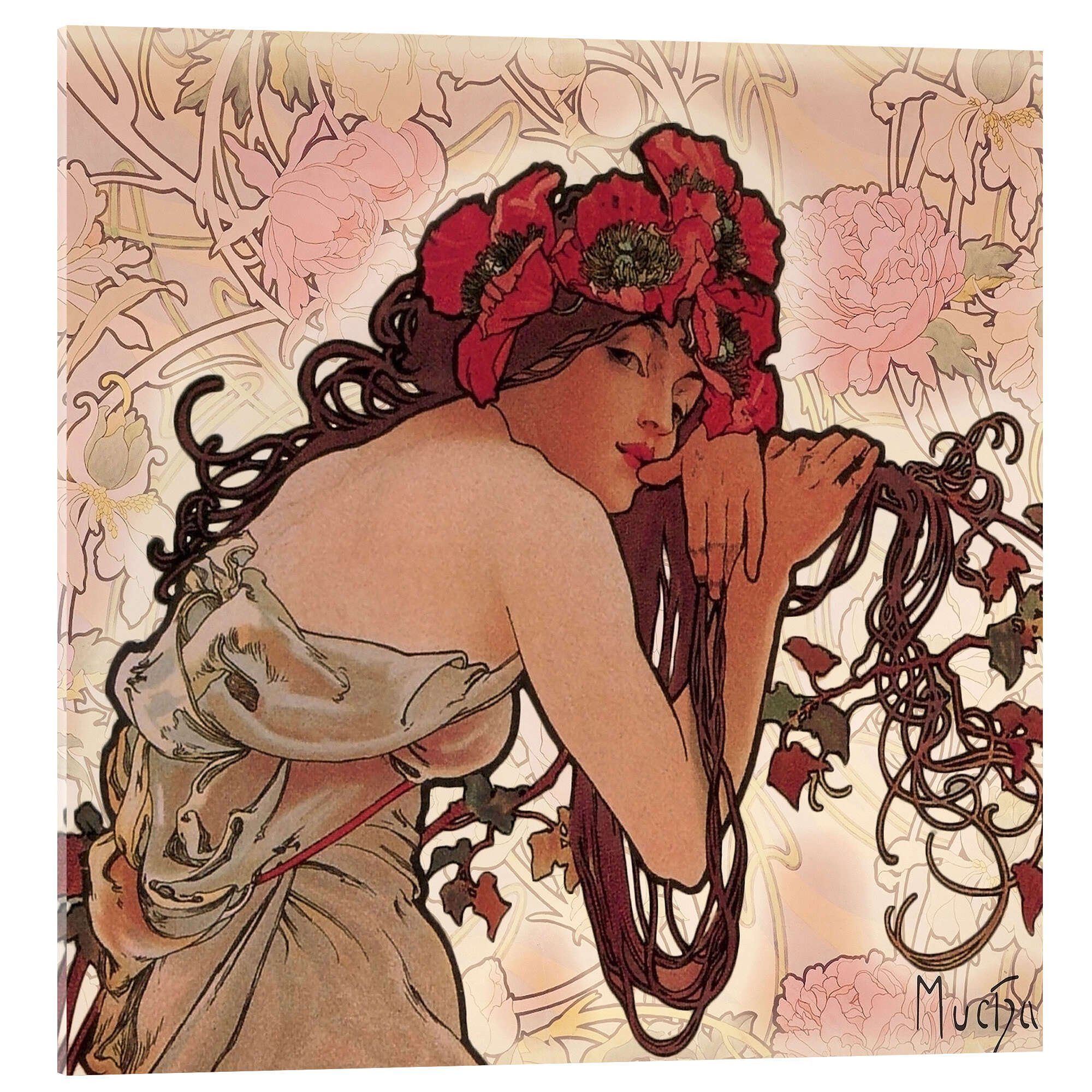 Posterlounge Acrylglasbild Alfons Mucha Die Vier Jahreszeiten Sommer