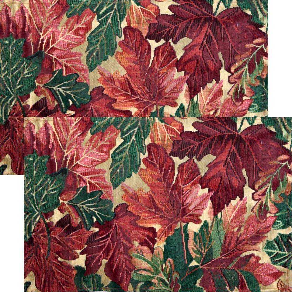 Platzset Tischset 2er Pack Fall Leaves 2 St Gobelin Blatt