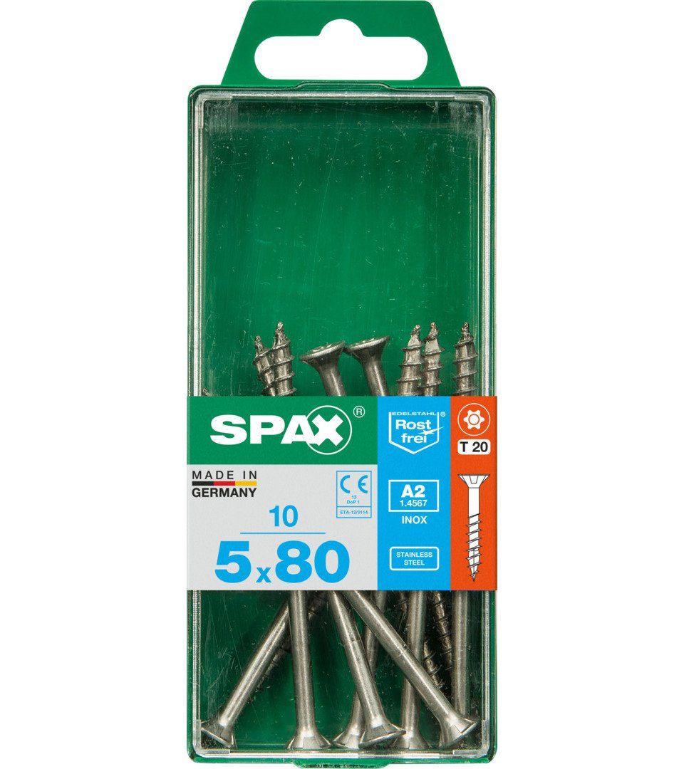SPAX Holzbauschraube Spax Universalschrauben 5.0 x 80 mm TX 20 Senkkopf, Maße: 5.0 x 80 mm