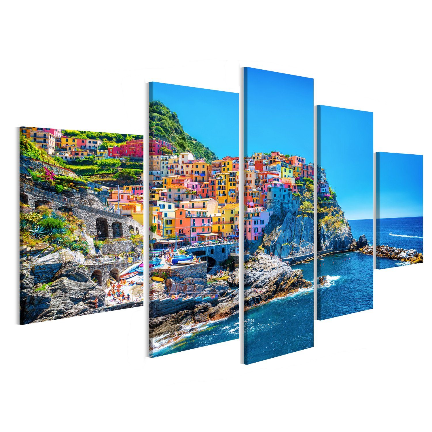 islandburner Leinwandbild »Bild auf Leinwand Cinque Terre Traditionelle Italienische Architektur ...