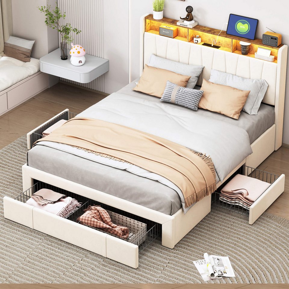 Furnishings Home Polsterbett Doppelbett Stauraumbett Set Bett