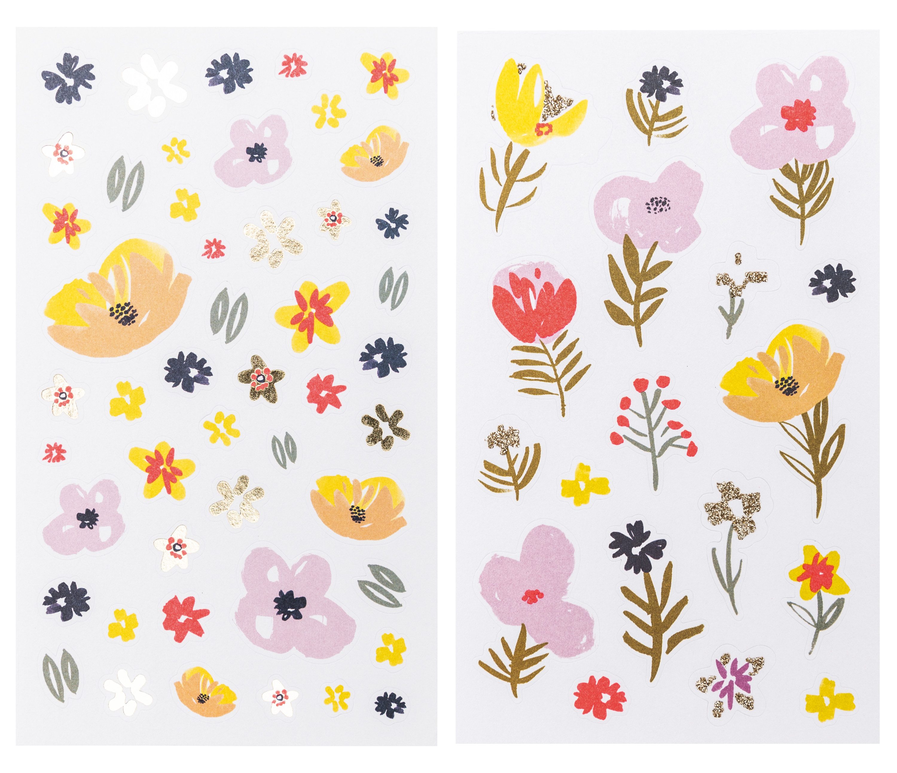 Rico Design Sticker Blumen, 4 Bogen, Größe: ca. 0,7 cm x 0,5 cm – 2,7 ...