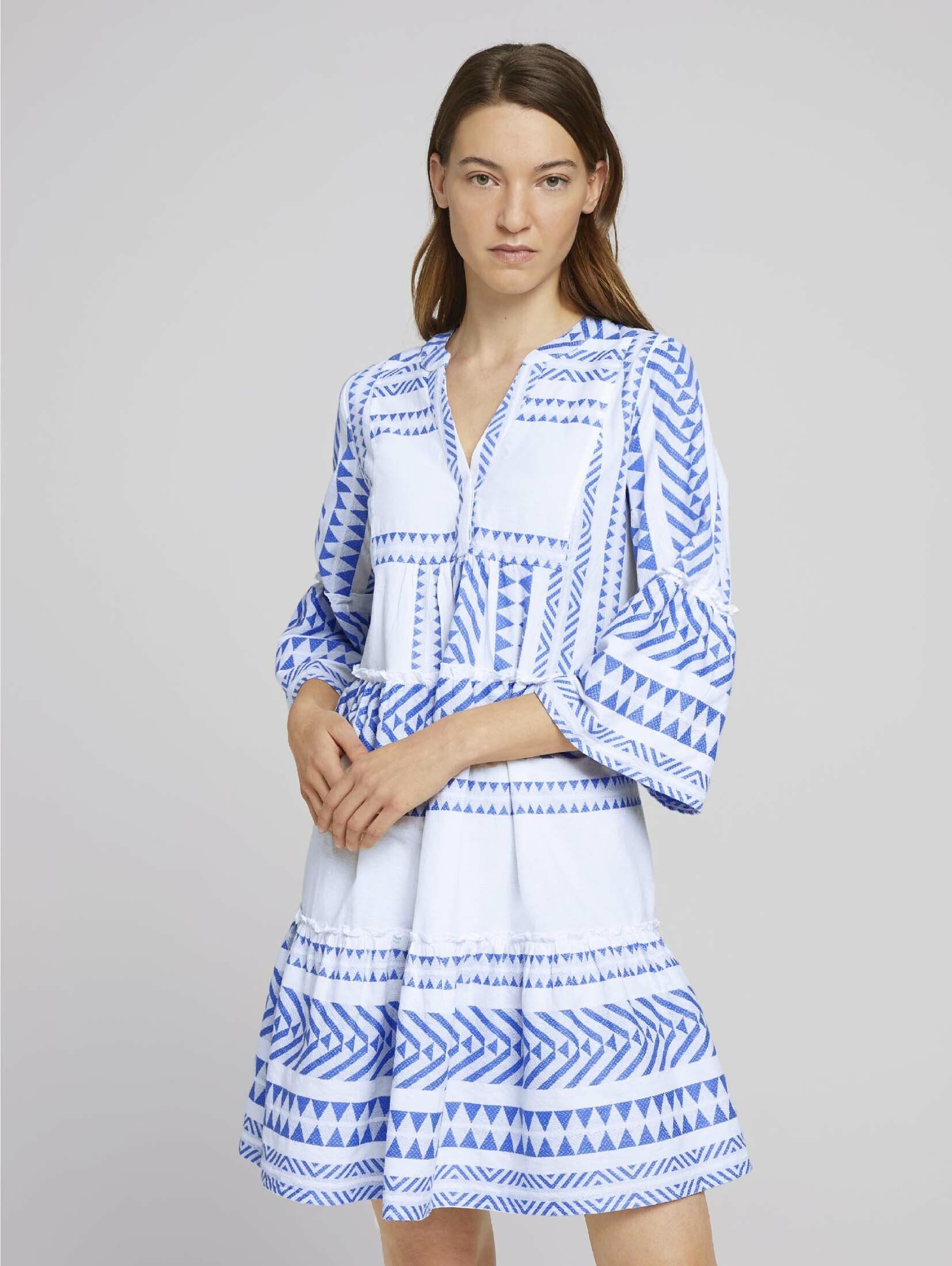 Tom Tailor Jerseykleid Gemustertes Boho Kleid Mit Volants Online