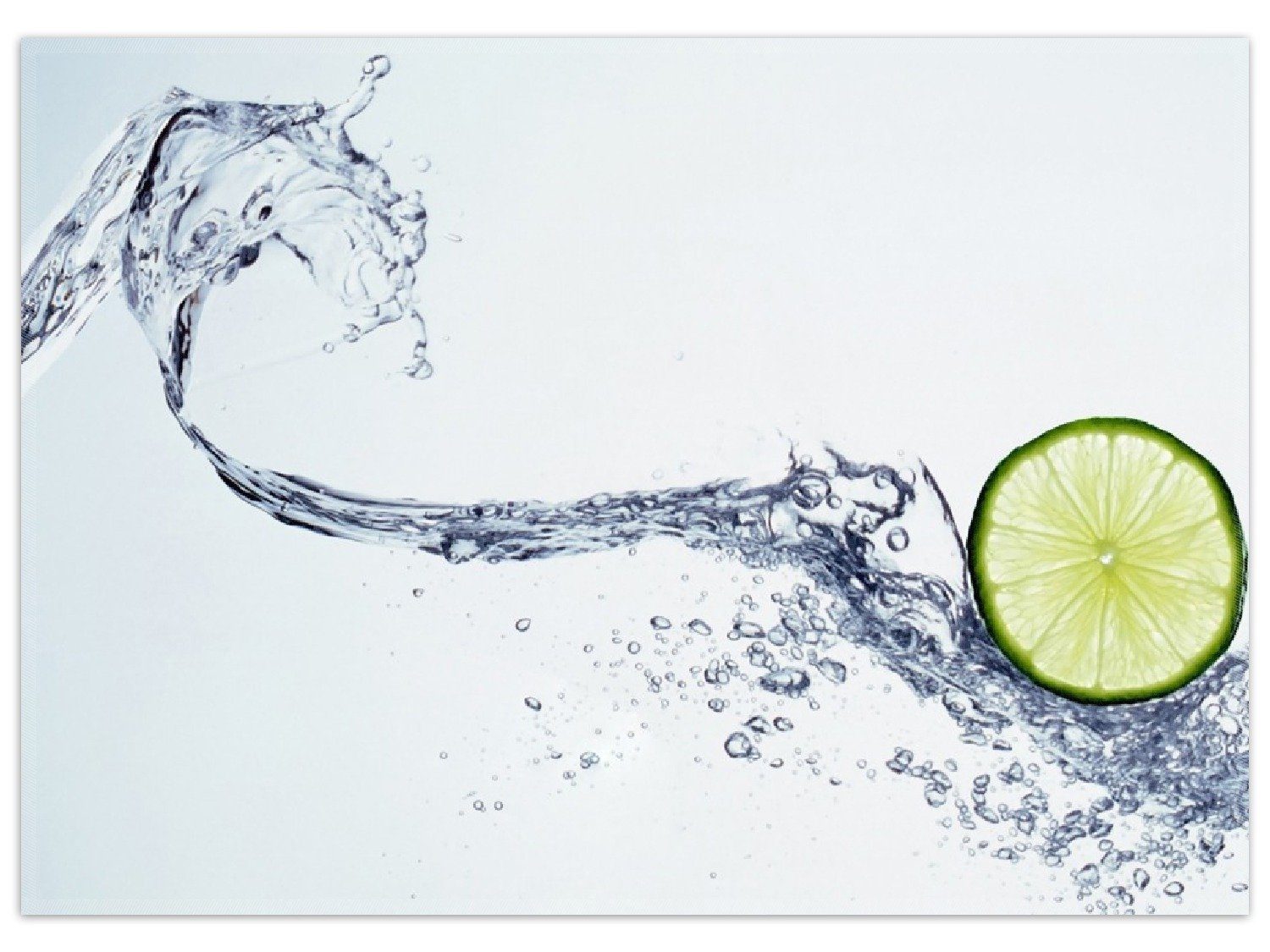 Teppich Limettenscheibe In Spritzigem Wasser Wallario Rechteckig