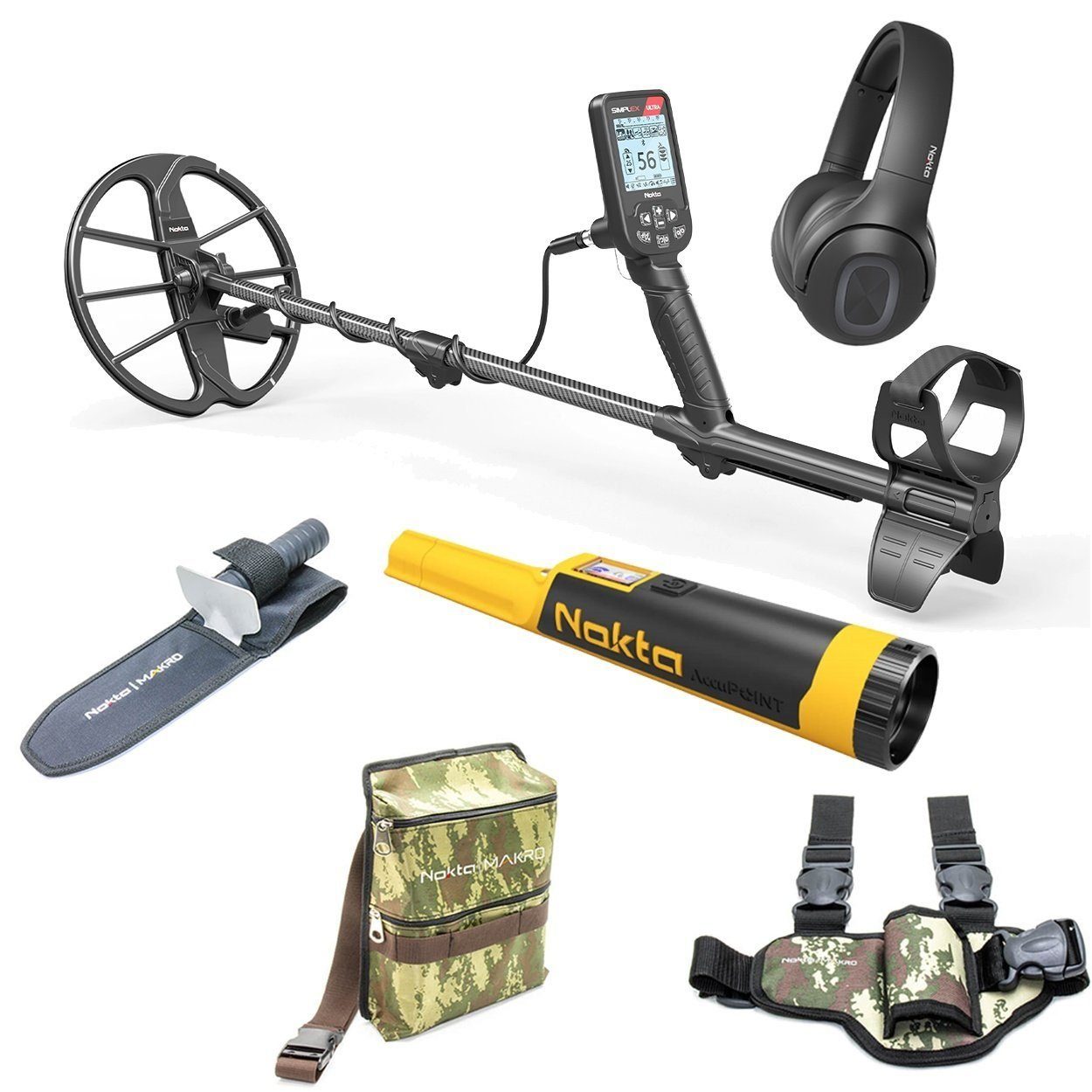 Nokta Metalldetektor Simplex Ultra + BT Kopfhörer, AccuPOINT & Starter Package, Inkl. Nokta ...