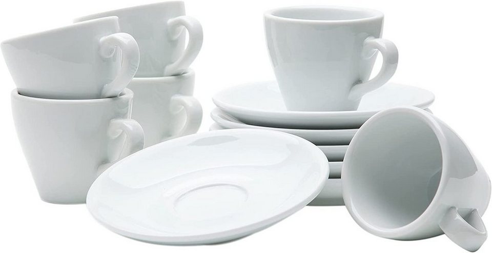 Gastro Spirit Espressotasse 12 Teiliges Espresso Tassen Set 90 Ml Weiß