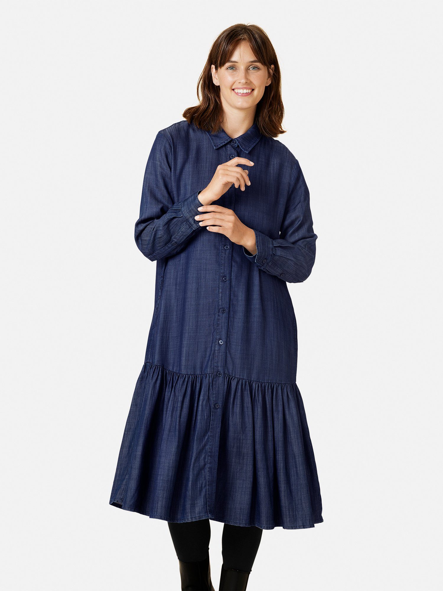 Masai Blusenkleid Manecole 1 Tlg Drapiertgerafft Falten Volant