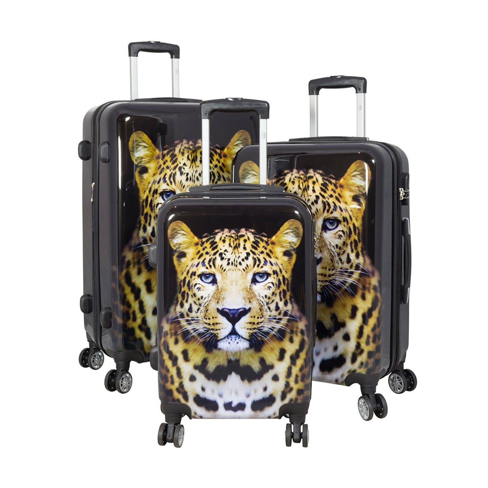 Hti Living Kofferset Poly Abs Kofferset 3 Teilig Tierprint Leopard 4