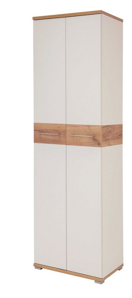Möbelando Garderobenschrank 407 Bxhxt 59x199x40 Cm In Weiss Braun