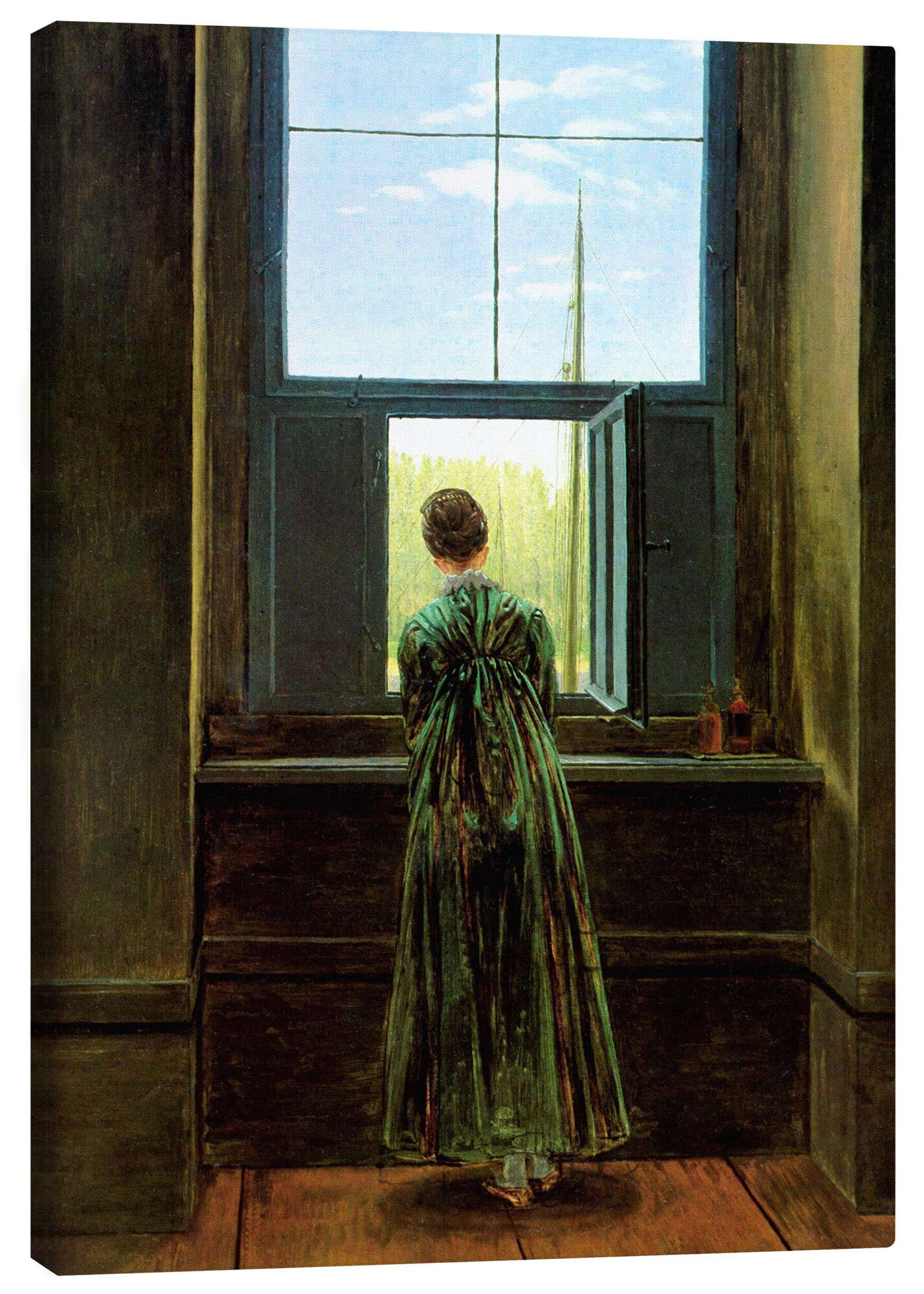 Posterlounge Leinwandbild Caspar David Friedrich Frau Am Fenster Malerei