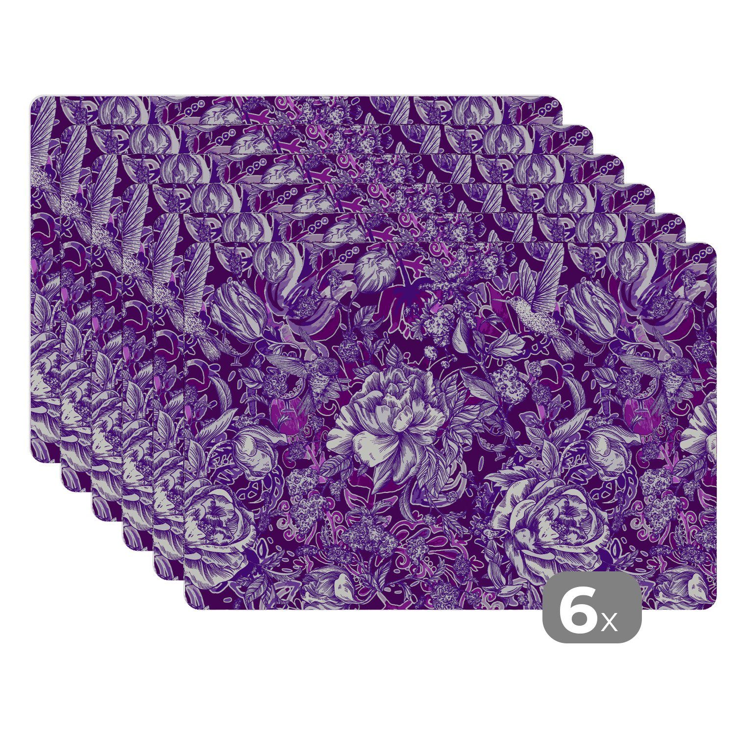 Platzset Kolibri Rosen Lila Muchowow 6 St Platzset