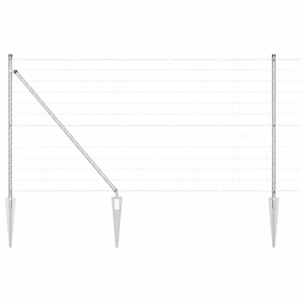 vidaXL Gartenzaun Schweißdrahtzaun mit Spikes 10 x 1,4 m (B x H), (1-St ...