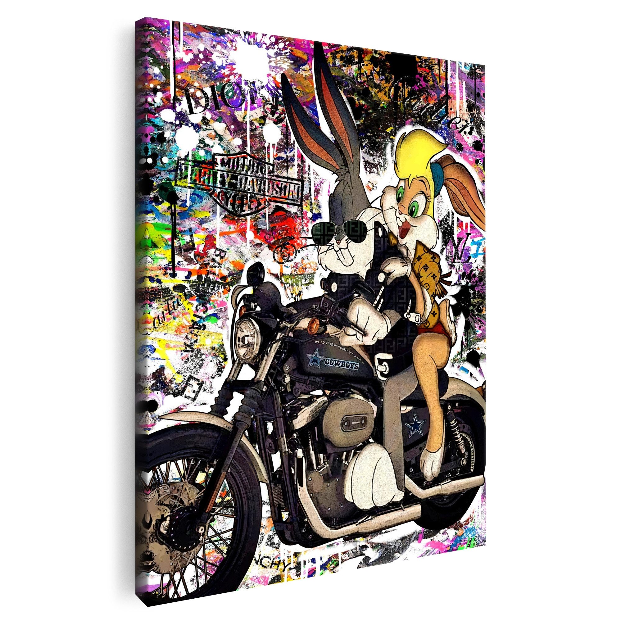 Artmazing Leinwandbild Biker Bunny Xxl Leinwand 120x80 Poster