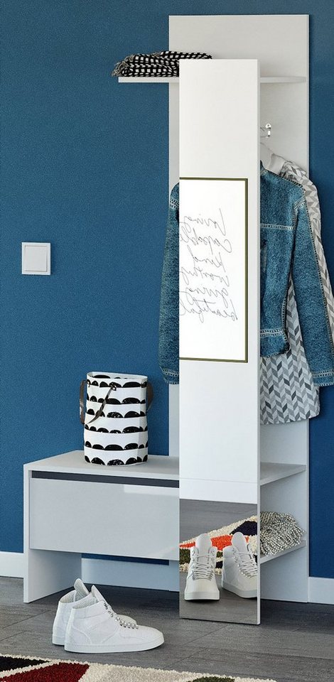 Xonoxhome Kompaktgarderobe Top2 Komplett Garderobe In Weiß 81 X 184