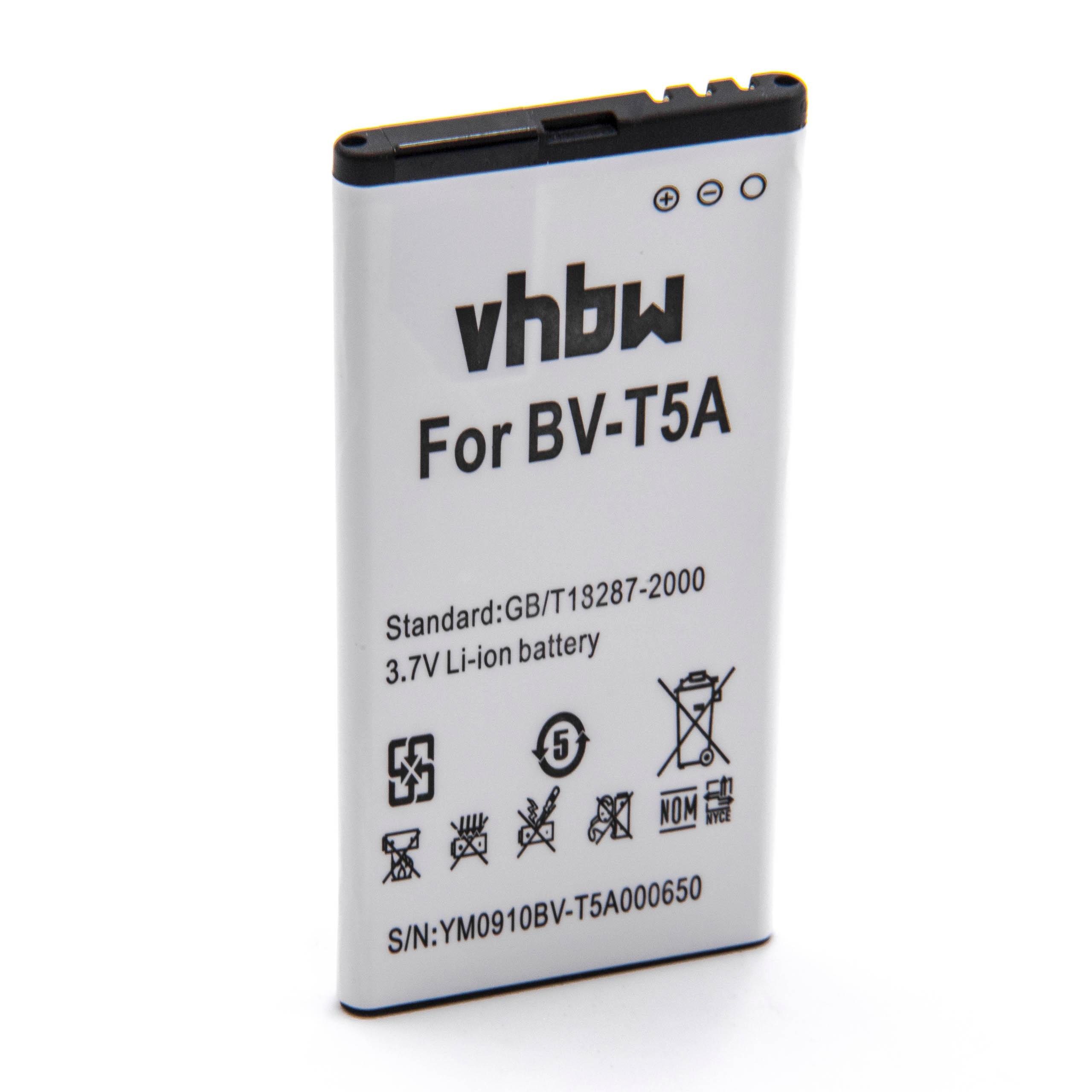 vhbw Ersatz für Nokia BV-T5A, BL-T5A für Mobilfunk (2200 mAh, 3,85 V, Smartphone-Akku Li-Ion ...