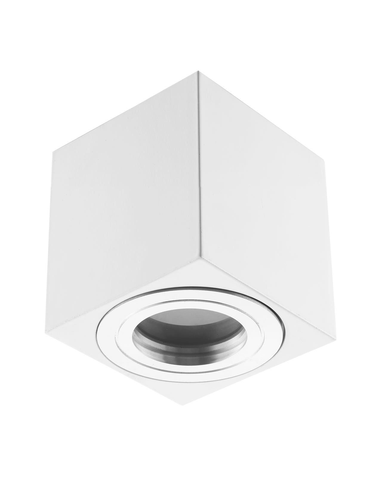 Sweet Led Aufbauleuchte Bad Ip44 Eckig Gu10 Aluminium Weiß Chrom