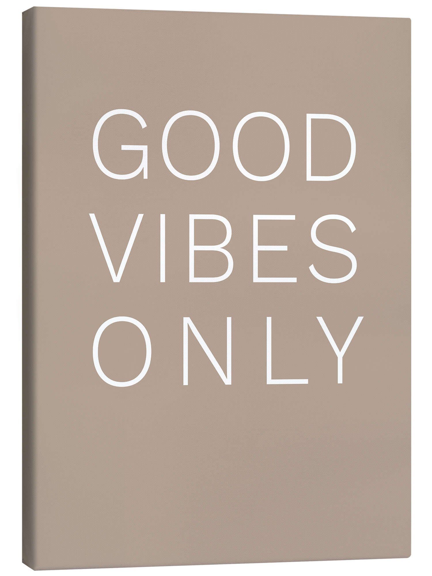 Posterlounge Leinwandbild Typobox Good Vibes Only