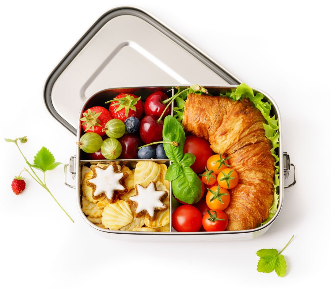Lekkabox Lunchbox Safe 1000ml Edelstahl Brotdose Mit 3 Fächern