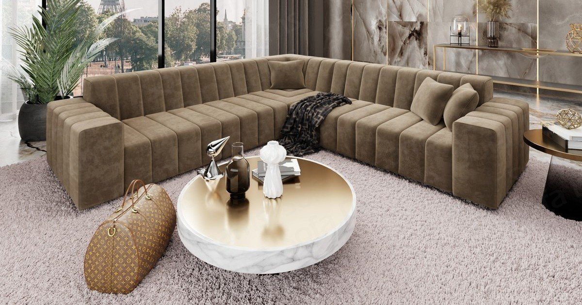Sofa Dreams Ecksofa Polster Ecksofa Modern Stoff Eck Couch Samtstoff