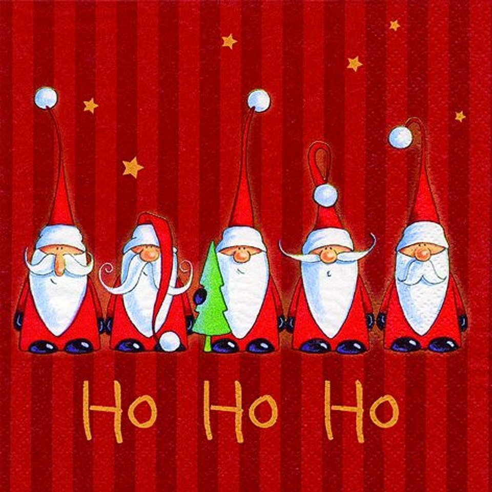 Linoows Papierserviette 20 Servietten Weihnachten Weihnachtsmänner