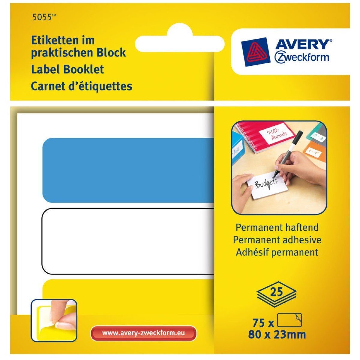 Avery Zweckform Etiketten Etiketten im Block 25x Bögen, Notiz-Zettel ...