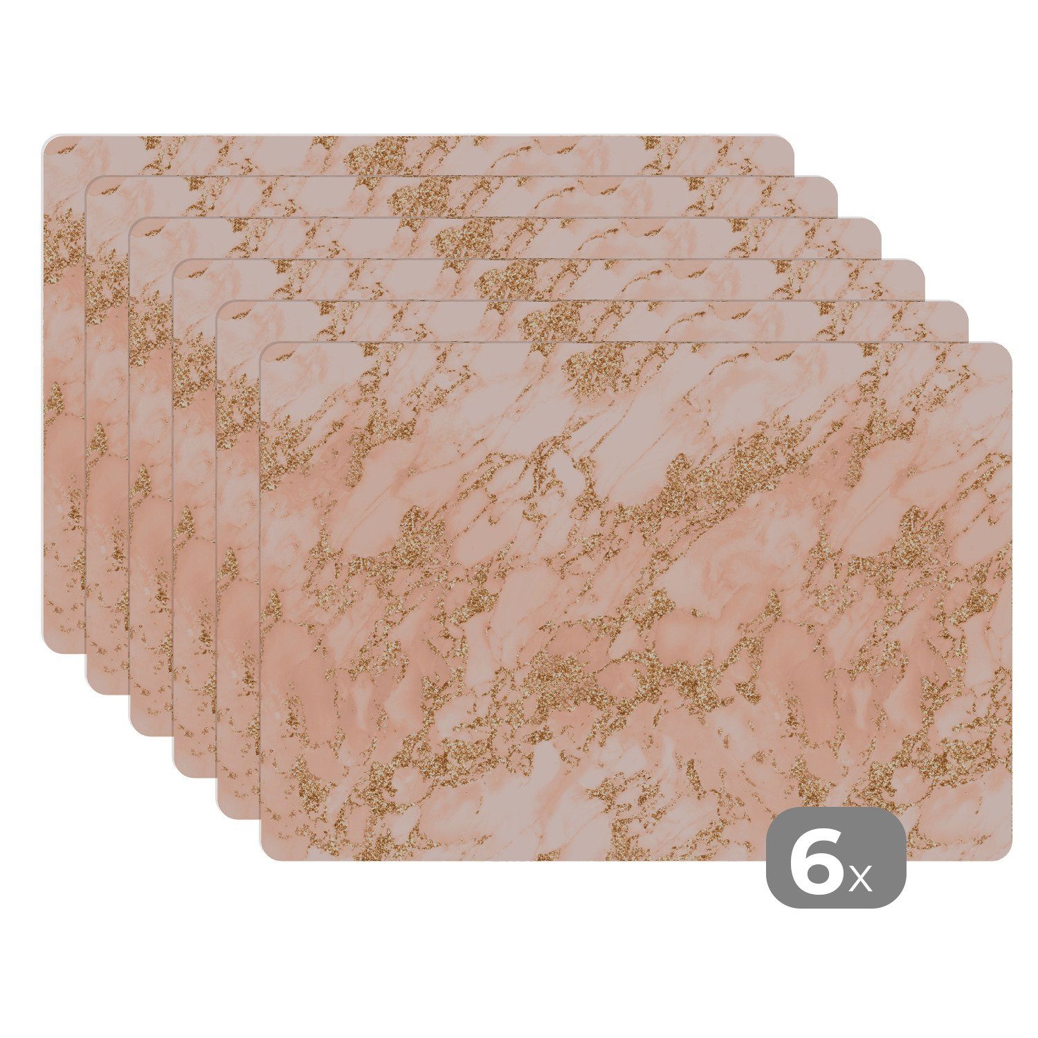 Platzset Luxus Marmor Glitzer Design Muchowow 6 St